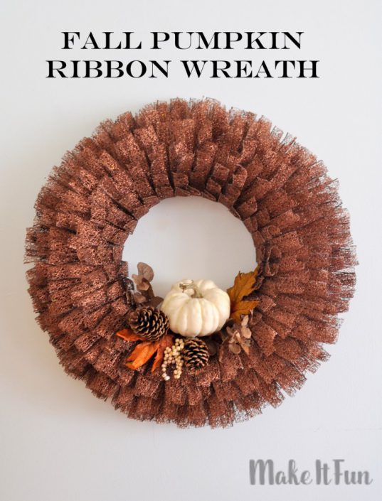 Fall Pumpkin Ribbon Wreath | Make It Fun Blog
