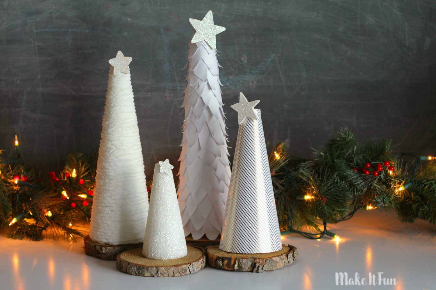 White Christmas Trees - 4 ways | Make It Fun Blog